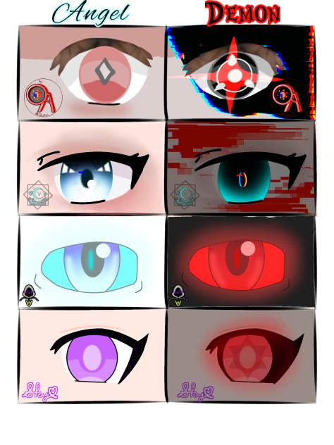 Angelic and demonic eye collab - ibisPaint