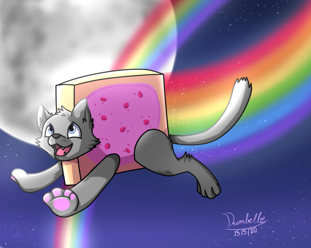 Nyan cat to the moon - ibisPaint