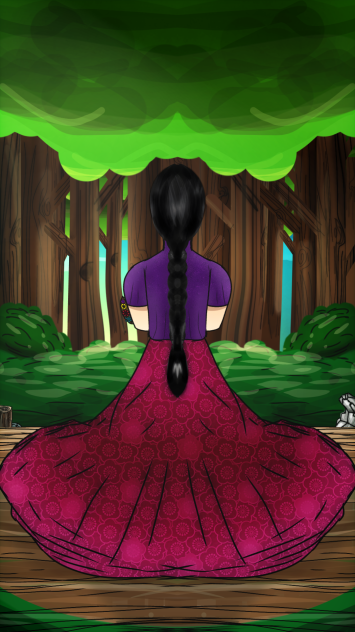 The girl in a forest - ibisPaint
