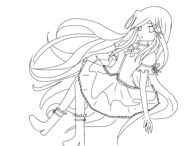 Untitled 84 - Anime Girl - Line art - ibisPaint