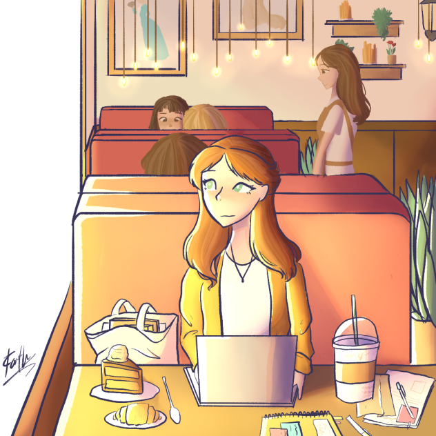 At The Cafe - ibisPaint