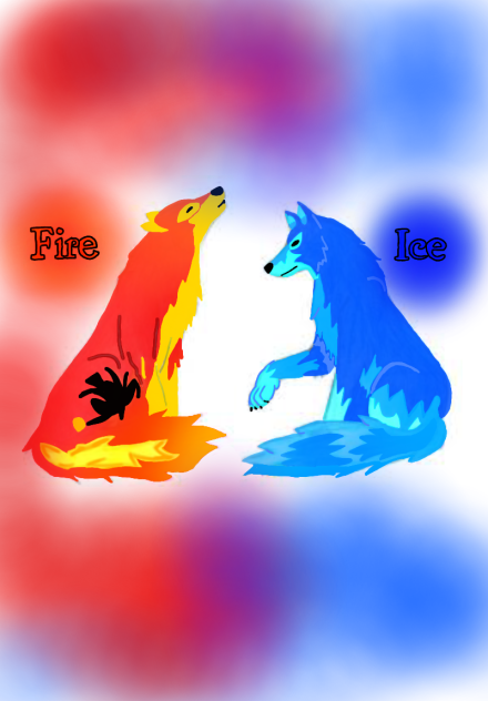 fire and ice wolfs - ibisPaint