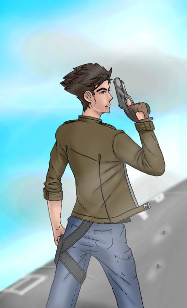 rooftop gun fight - ibisPaint