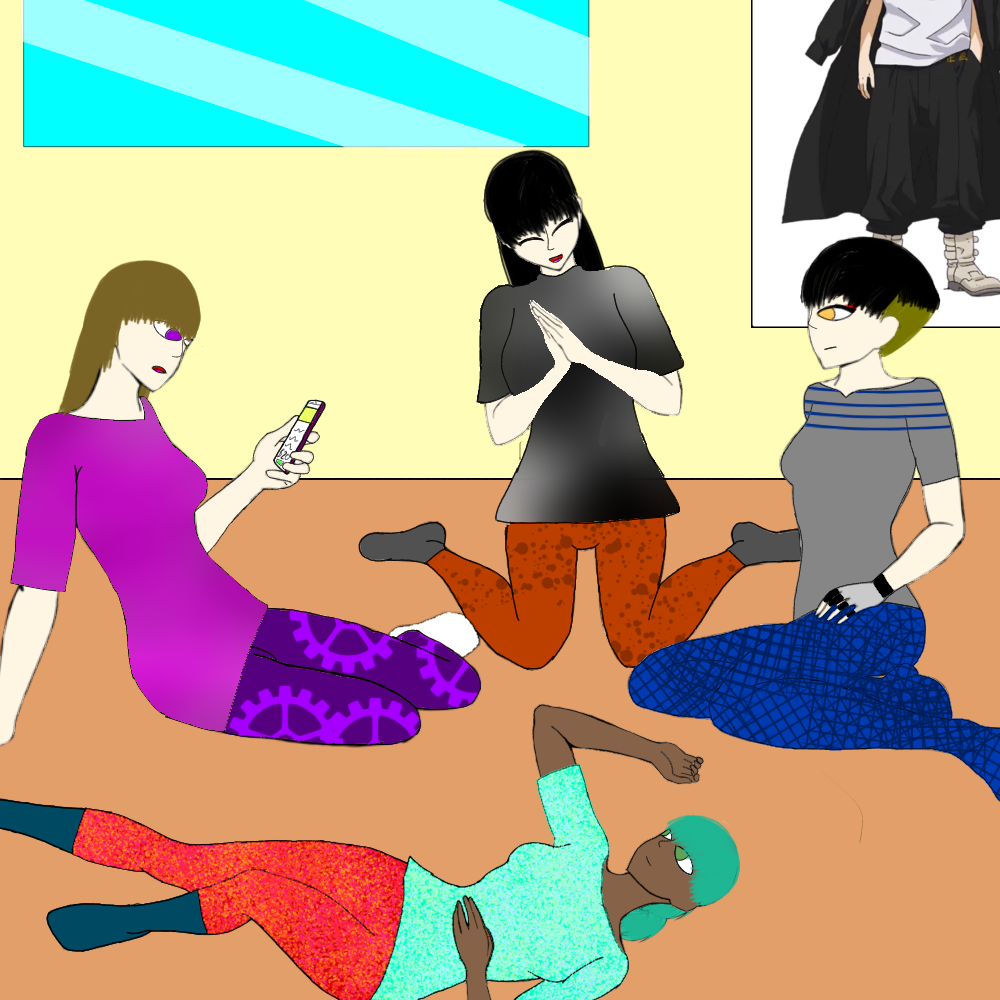 Girls hanging out - ibisPaint