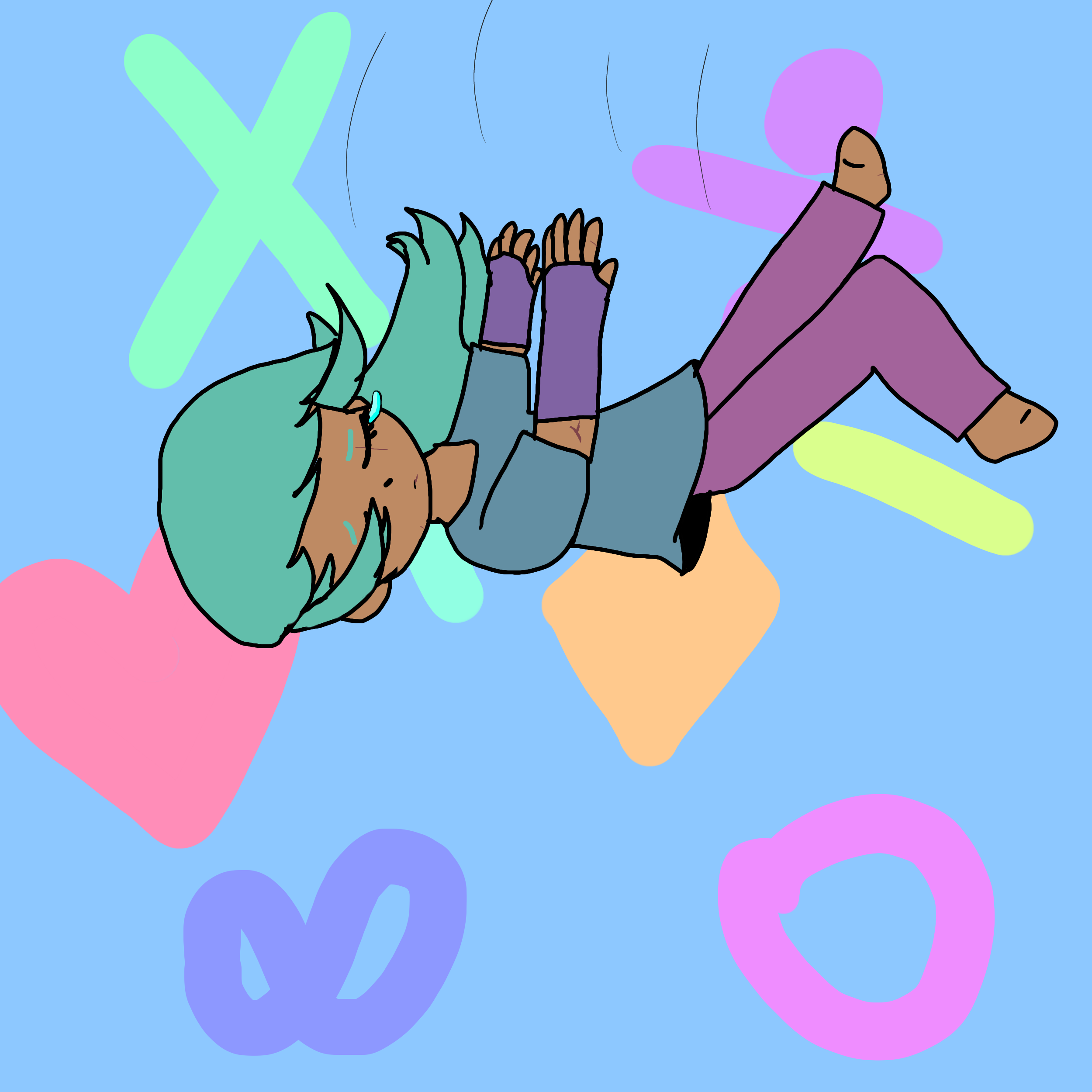 A girl falling into a hole - ibisPaint