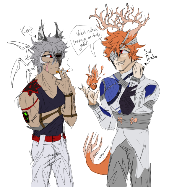 Kenji and Sol (but honkai-ified) - ibisPaint