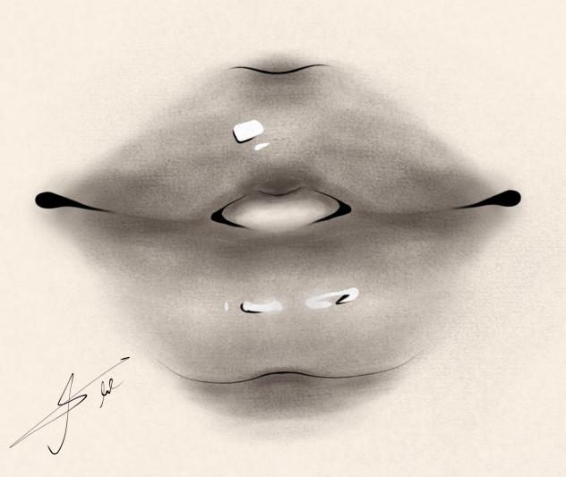 Lips Sketch - ibisPaint
