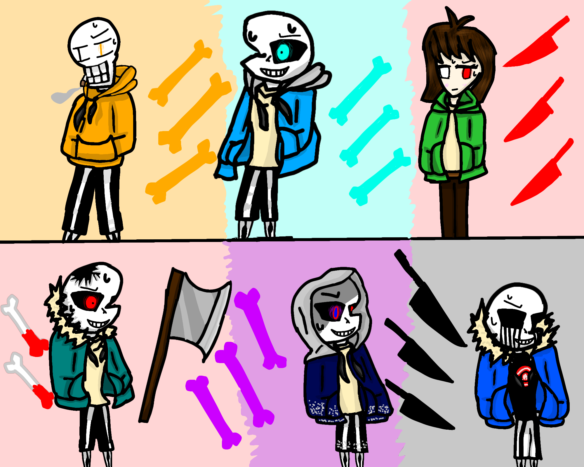 Bad time trio vs Murder time trio - ibisPaint