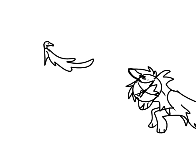 Goofy long ass cat jumping a bird - ibisPaint