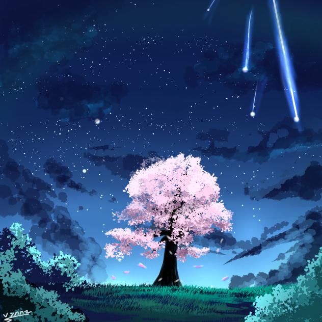 beautiful cherry blossom tree - ibisPaint