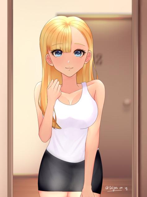 blonde hair girl - ibisPaint