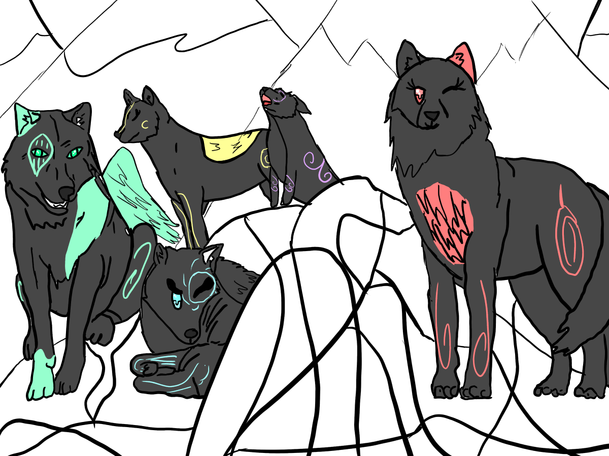 Emerald wolf pack - ibisPaint