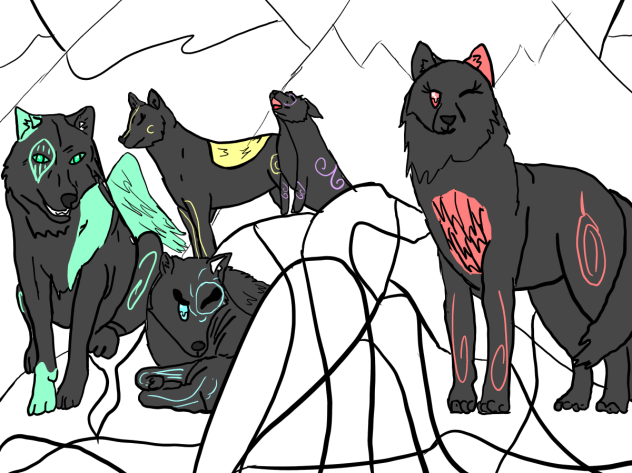 Emerald wolf pack - ibisPaint
