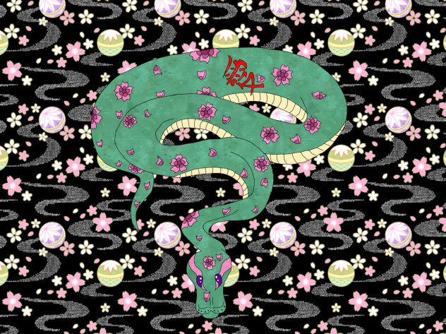 Cherry Blossom Snake - ibisPaint