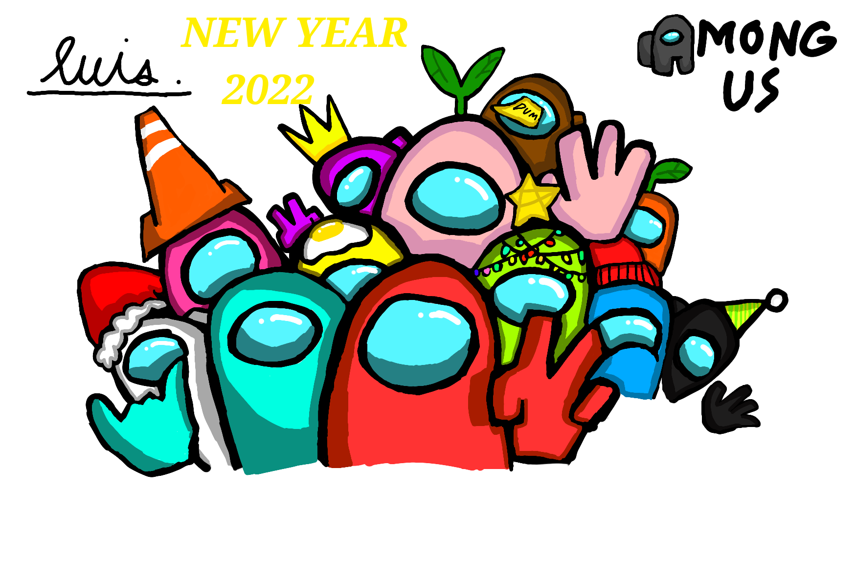 Among Us Family Picture - ibisPaint