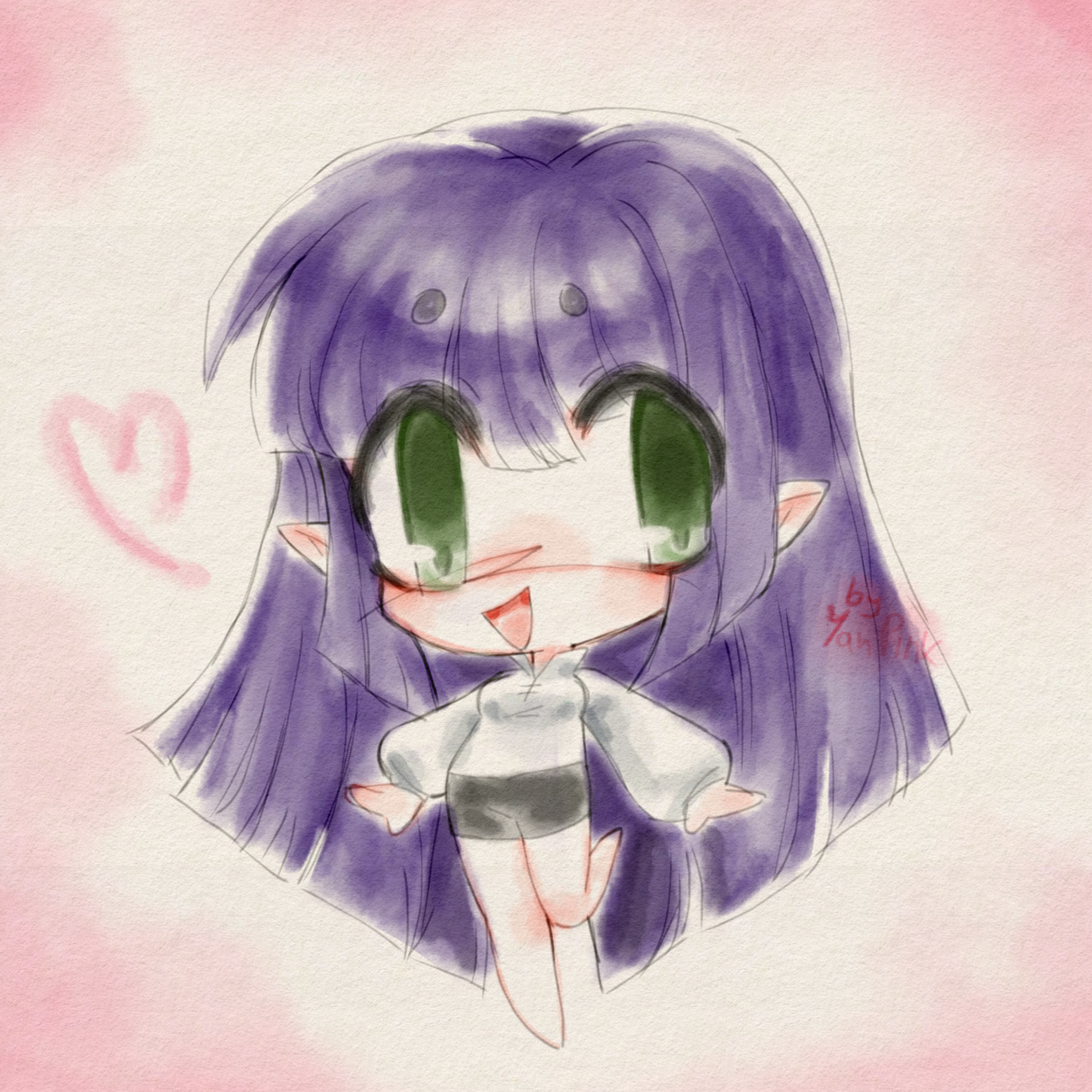 watercolor chibi gal - ibisPaint