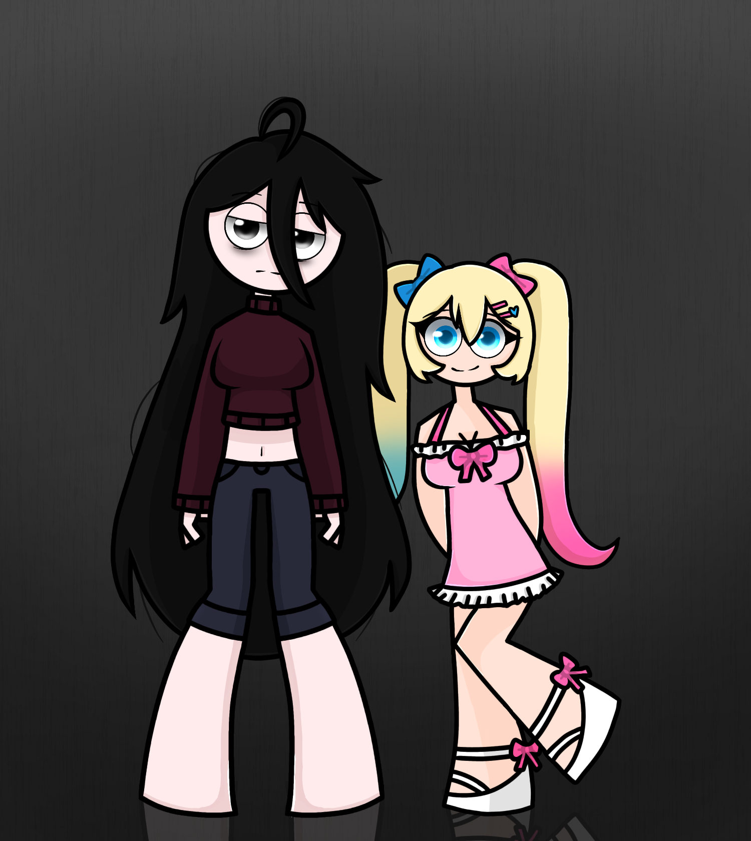 a goth girl and her friend - ibisPaint