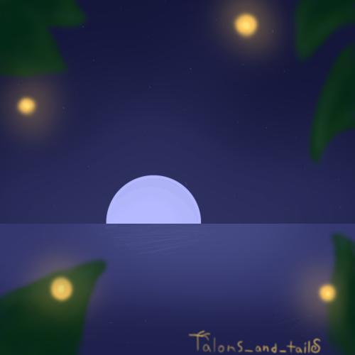 Night ocean - ibisPaint