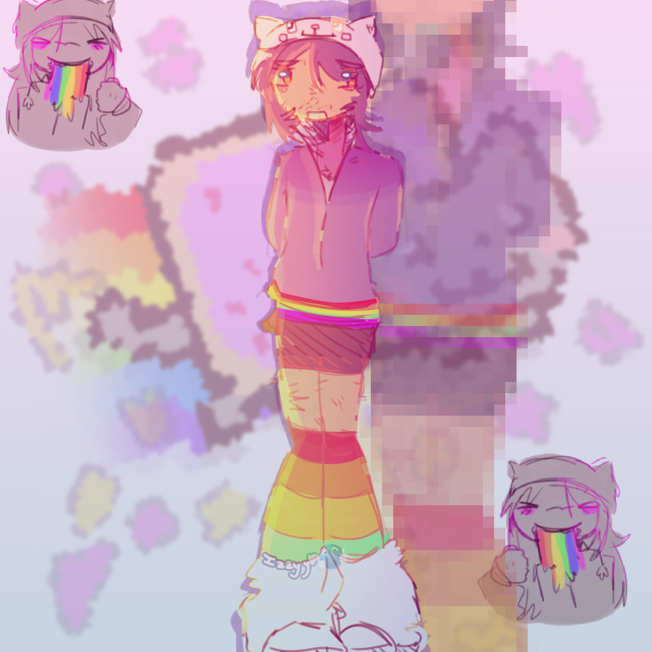 my oc in Nyan cat clothes!! - ibisPaint