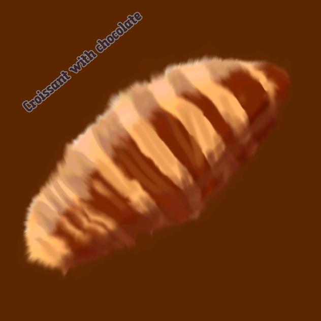 Croissant with chocolate - ibisPaint