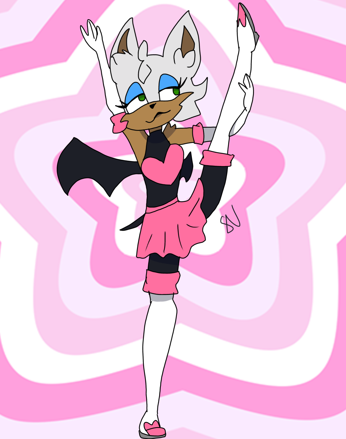 Rouge the bat stretches (idk) - ibisPaint