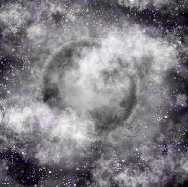 Moon with clouds - ibisPaint