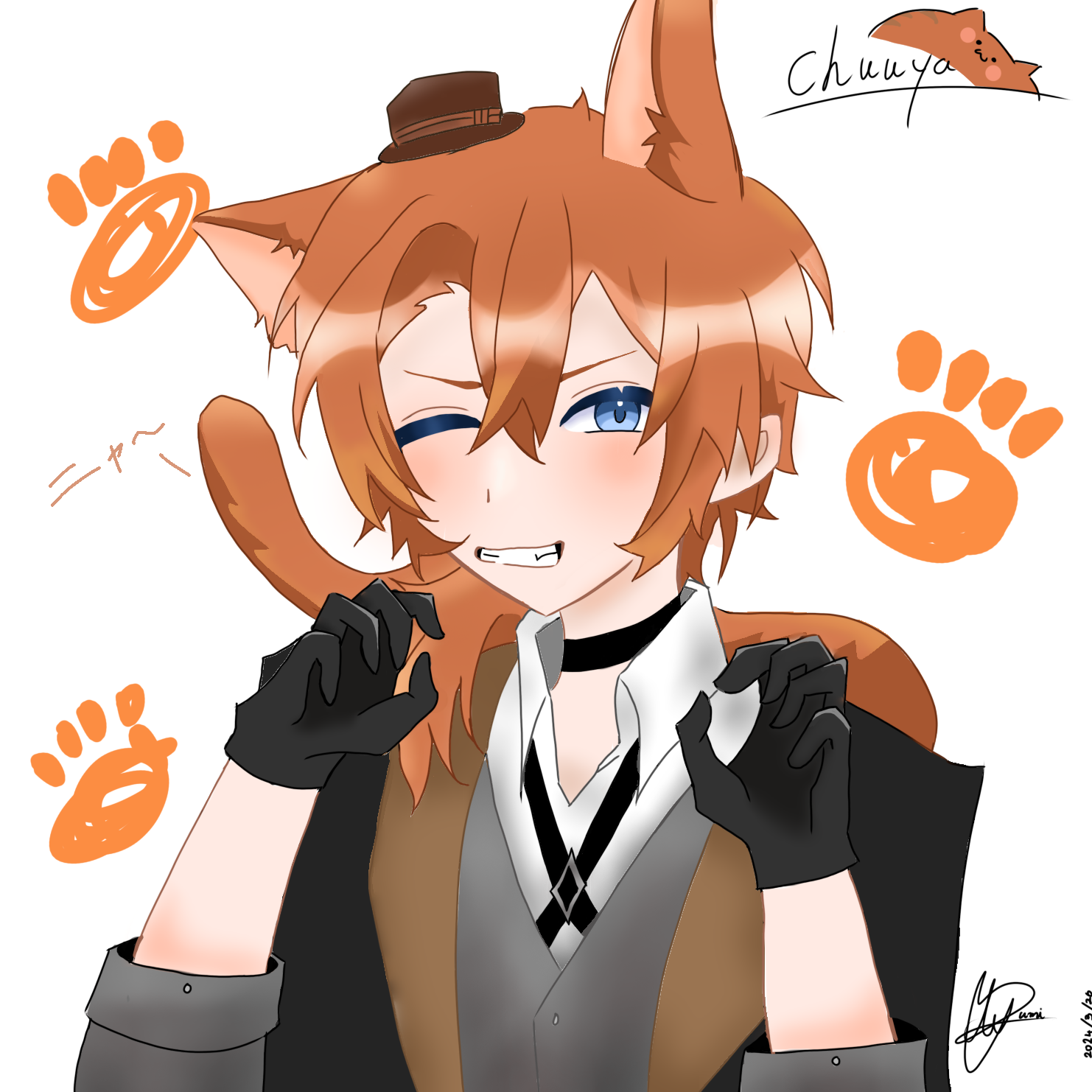 Chuuya as a cat - ibisPaint