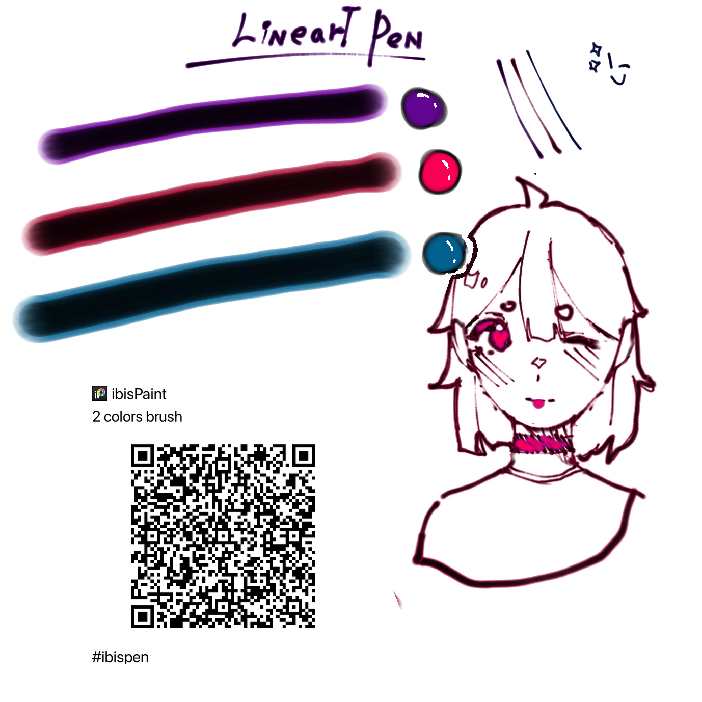 Lineart pen(2 colors) - ibisPaint