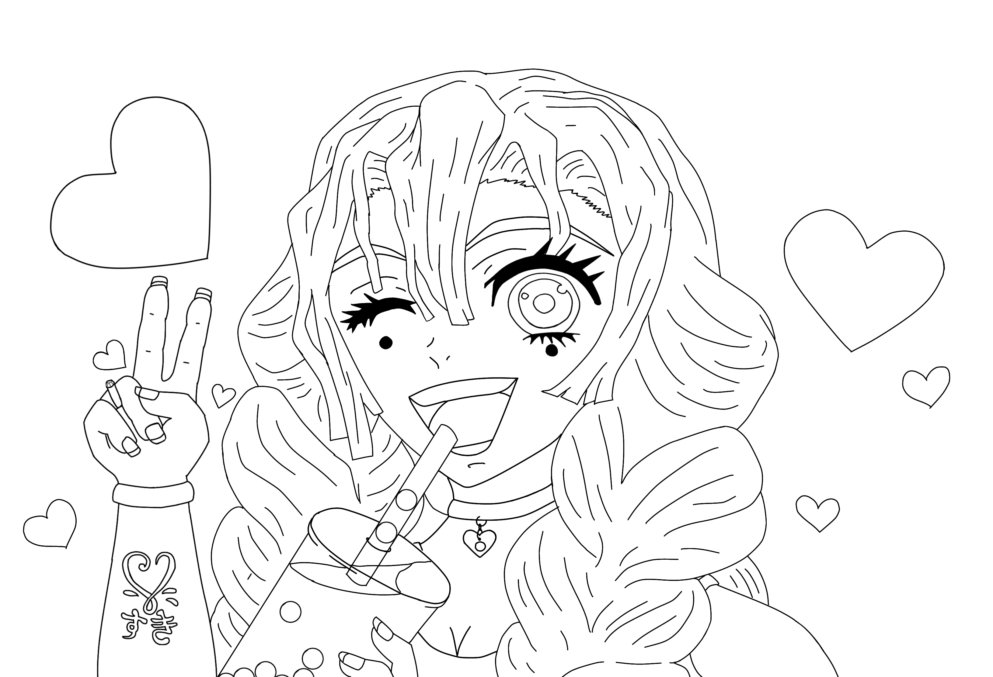 Mitsuri Kanroji line art - ibisPaint