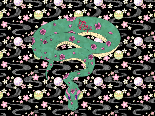 Cherry Blossom Snake - ibisPaint