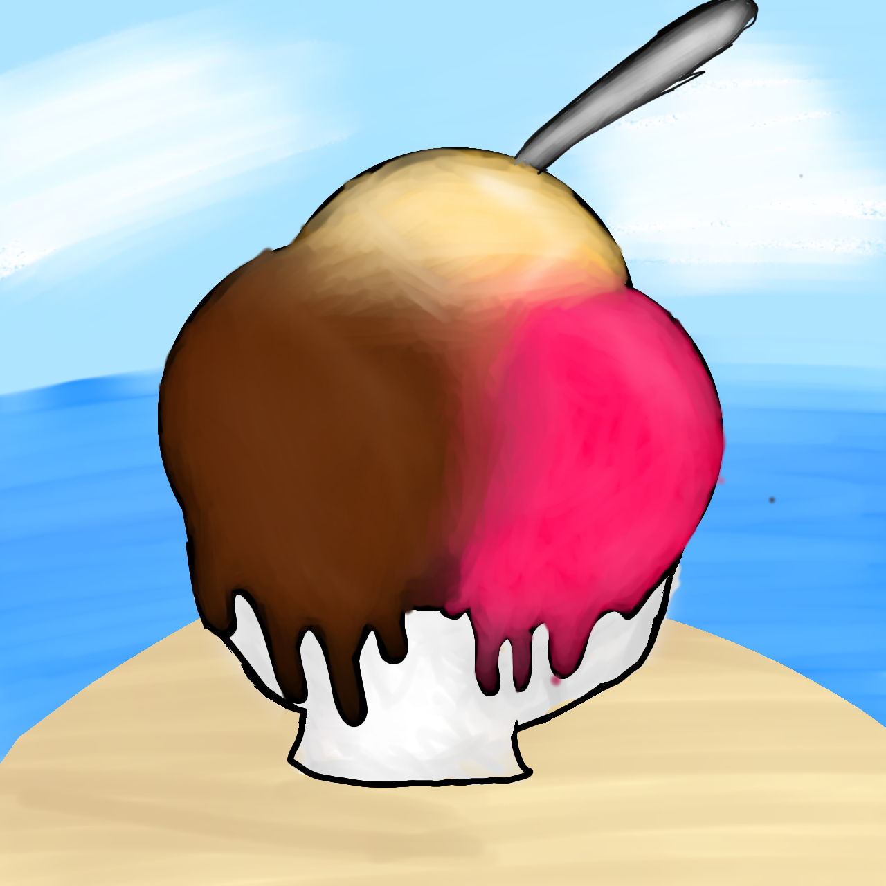 Ice cream at see - ibisPaint