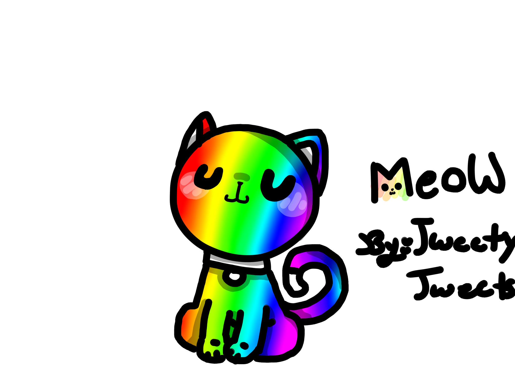 Rainbow kitty UwU - ibisPaint