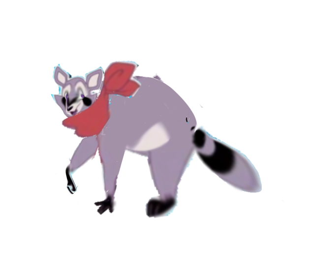 turning purple rat into raccoon - ibisPaint
