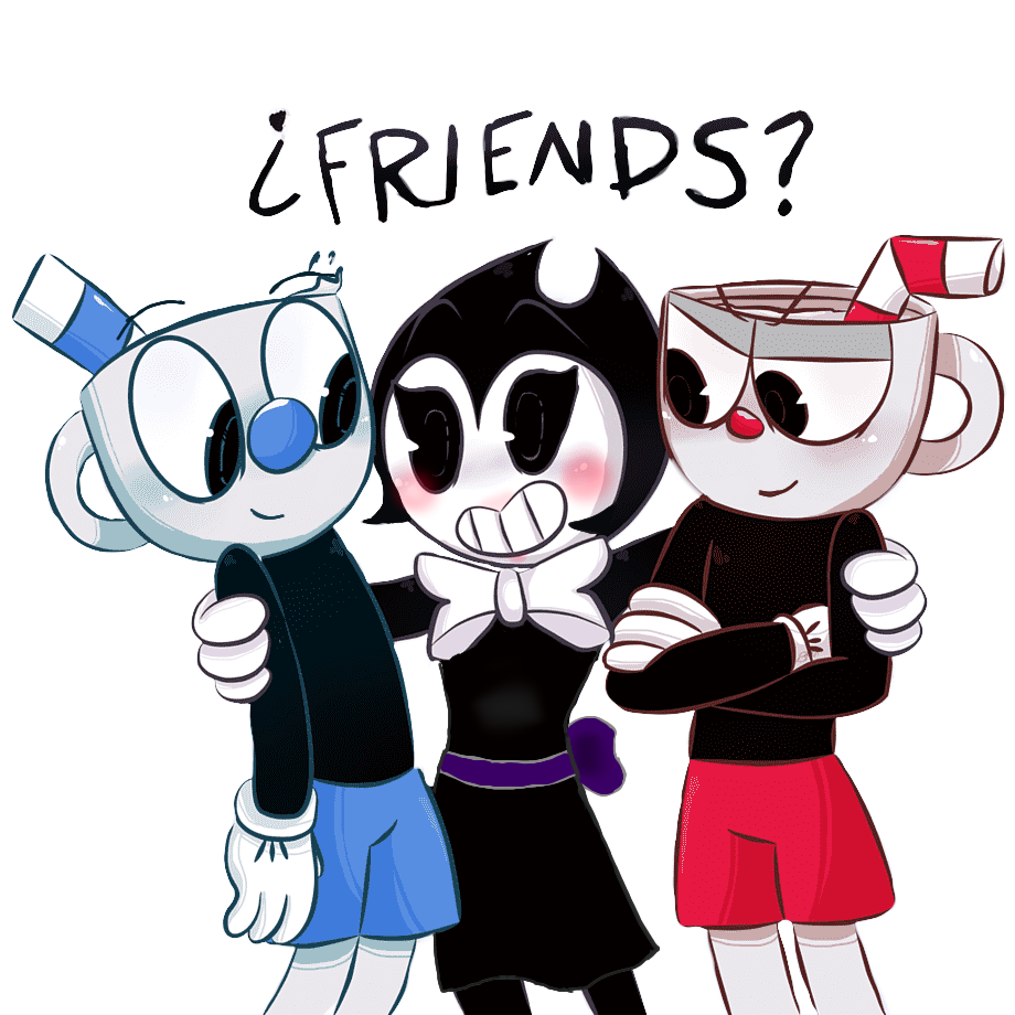 amigos cuphead, mugman y bendy - ibisPaint