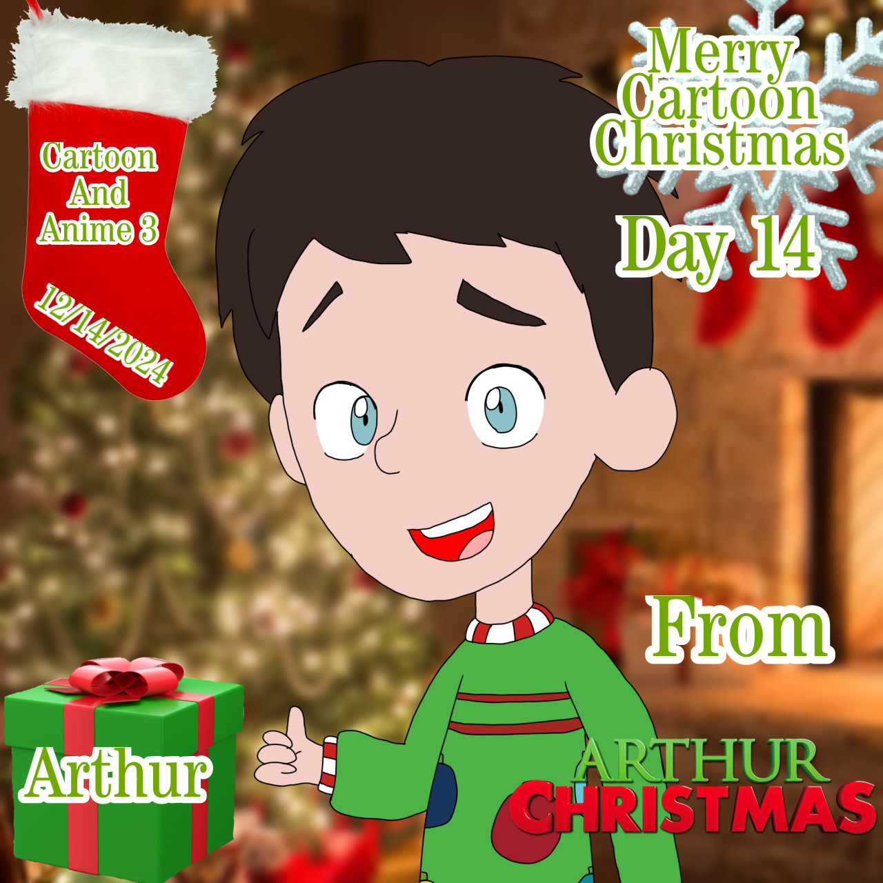 Merry Cartoon Christmas Day 14 Arthur - ibisPaint