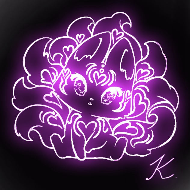 Glowing nine tailed fox (mjenni) - ibisPaint