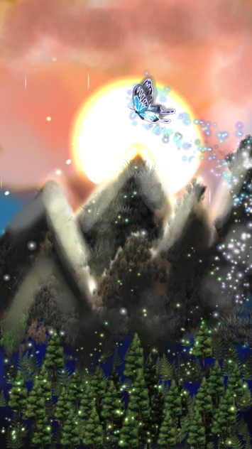 butterfly scenery - ibisPaint