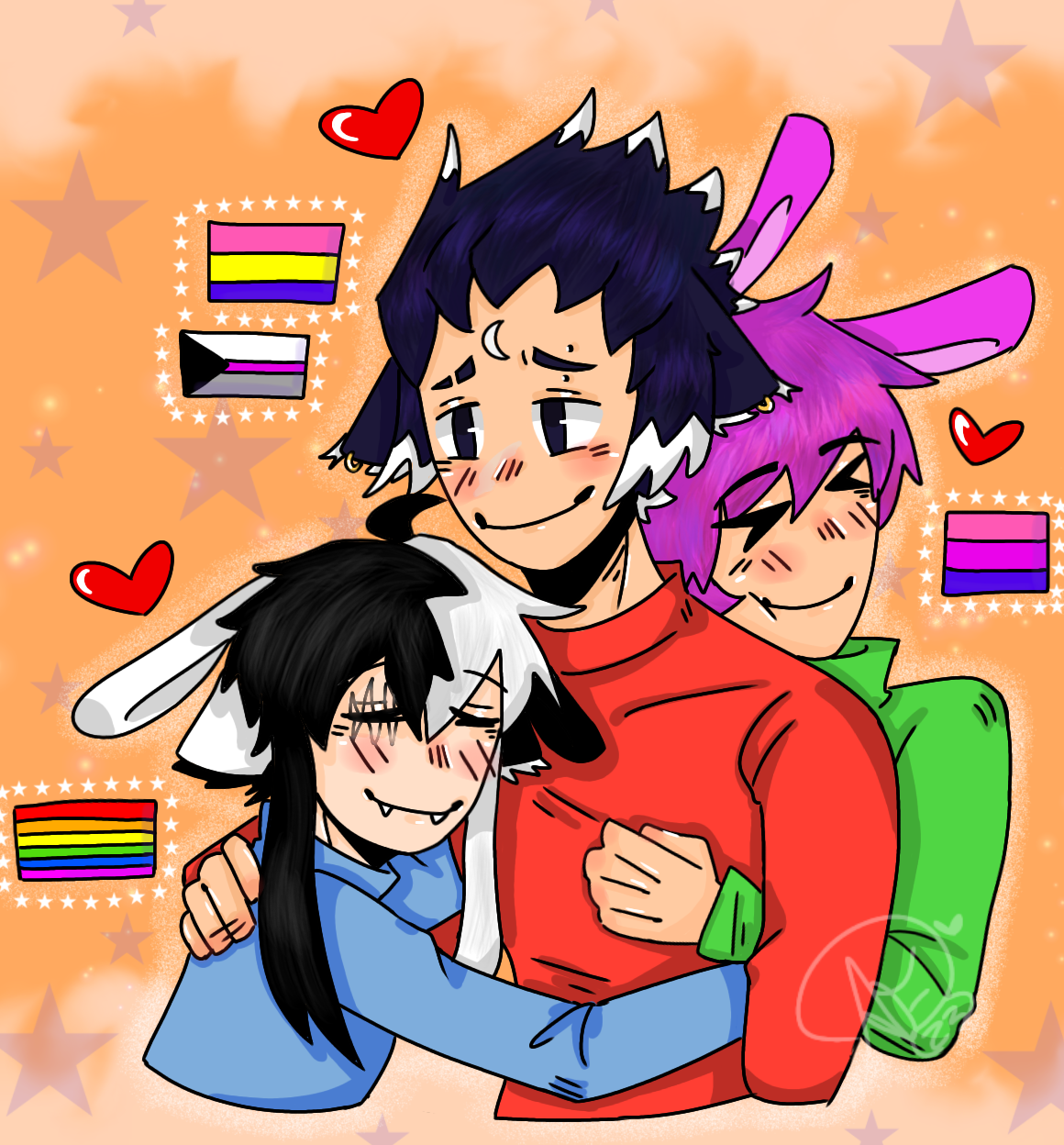 happy pride from these three🤗 - ibisPaint