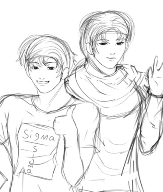 sketch of my 2 ocs - ibisPaint