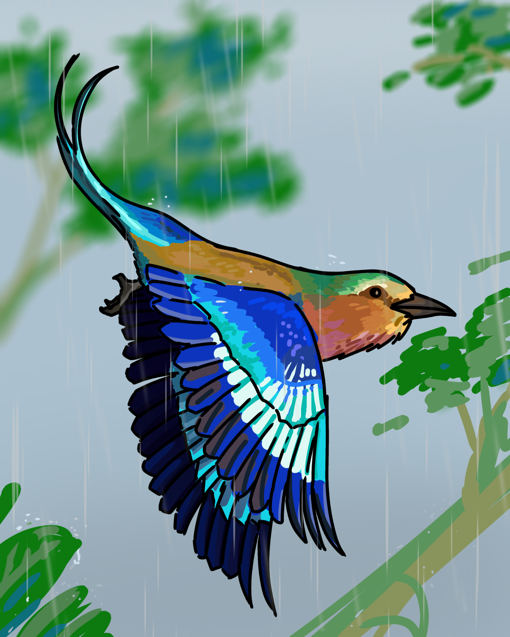 Ave exótica - ibisPaint