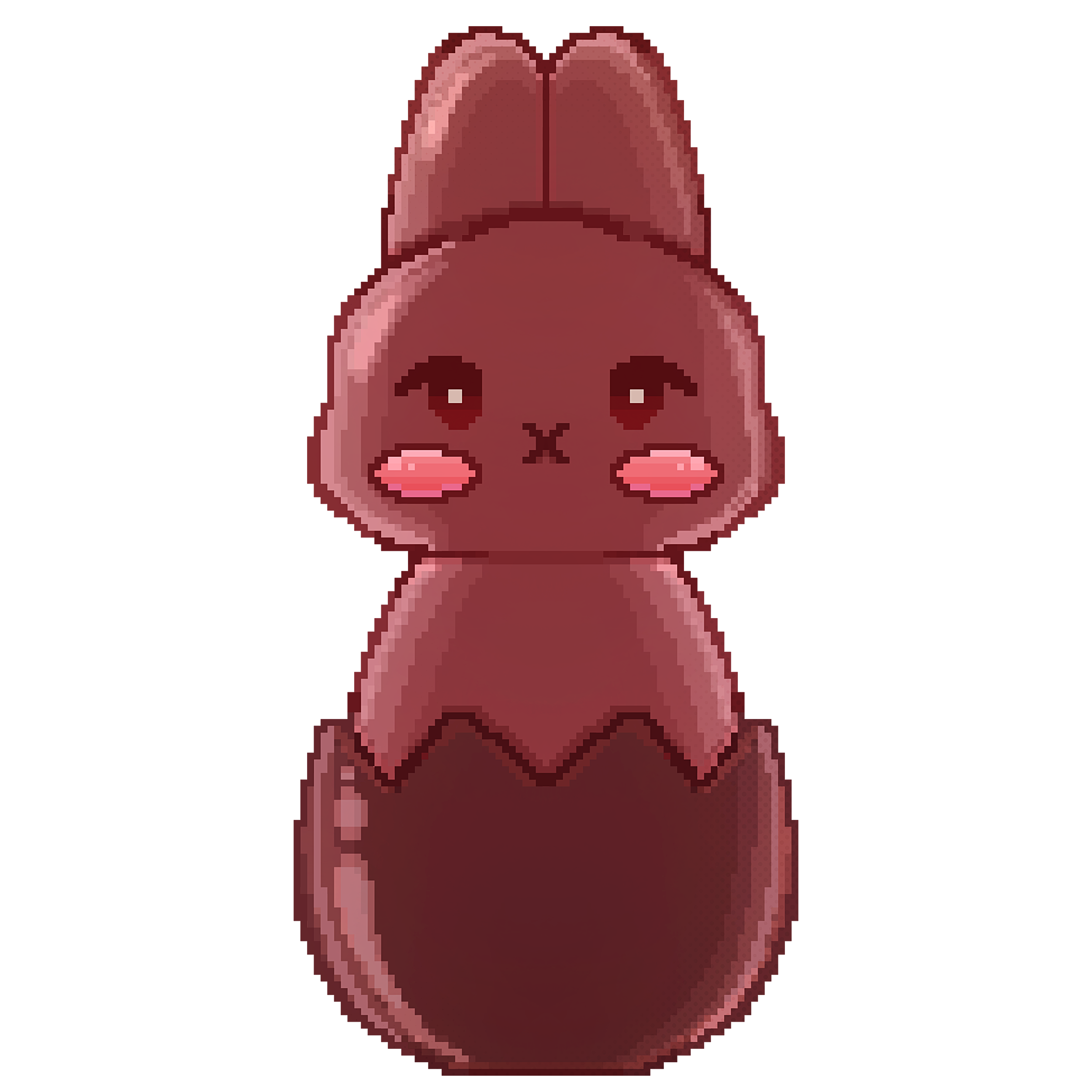 Chocolate bunny (pixel) 01 - ibisPaint