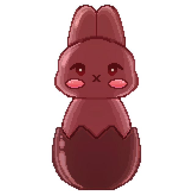 Chocolate bunny (pixel) 01 - ibisPaint