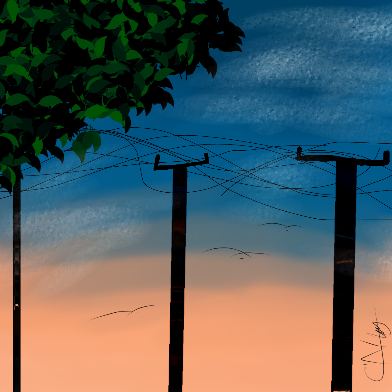 sanset di sore hari - ibisPaint