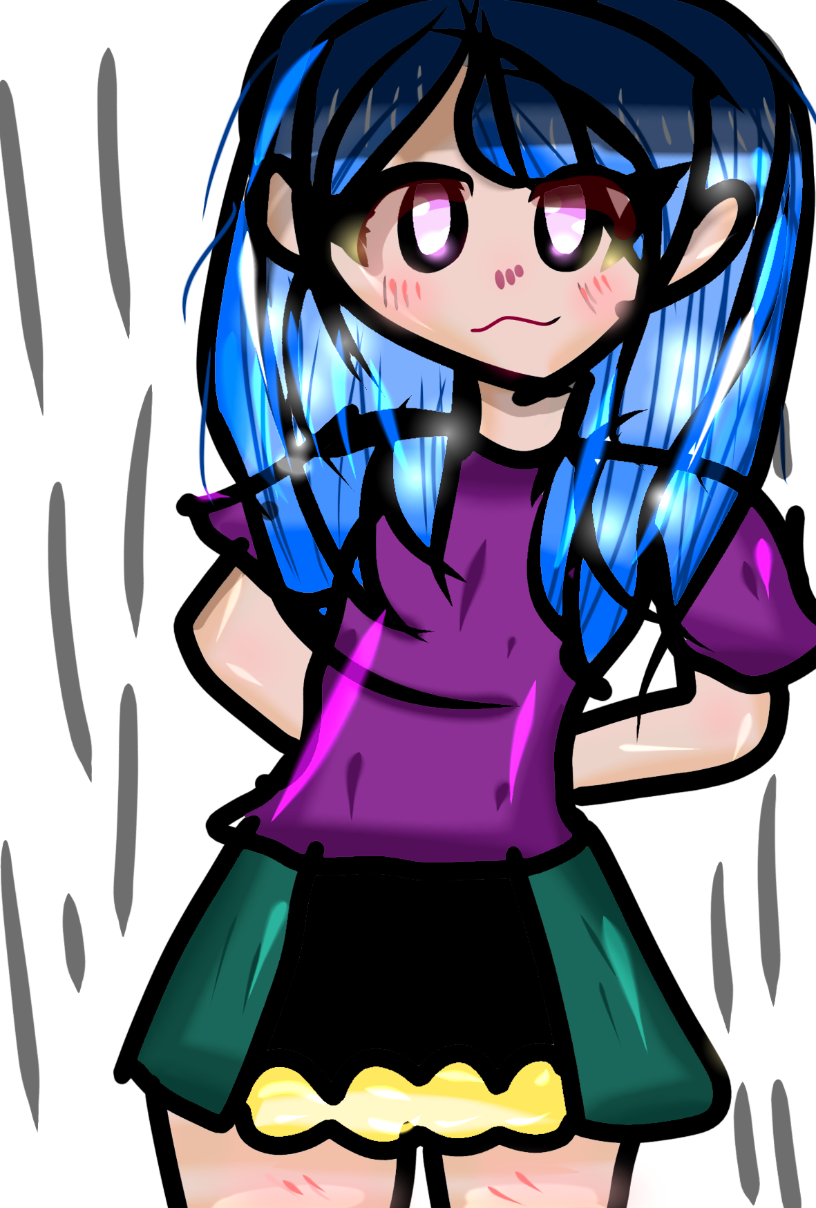 chica de pelo azul xd - ibisPaint