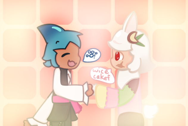 Sorbet shark and Moon rabbit cookie - ibisPaint