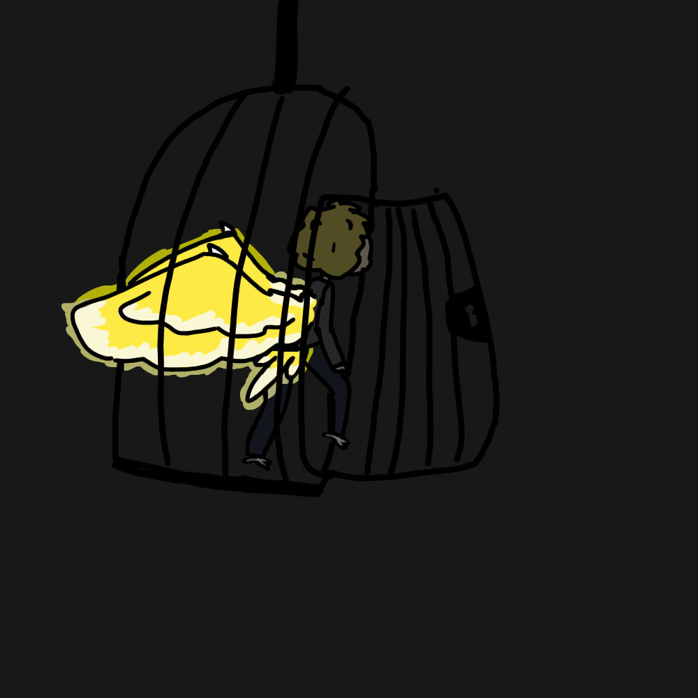 Luke Ellis, Canary breaking out of cage - ibisPaint