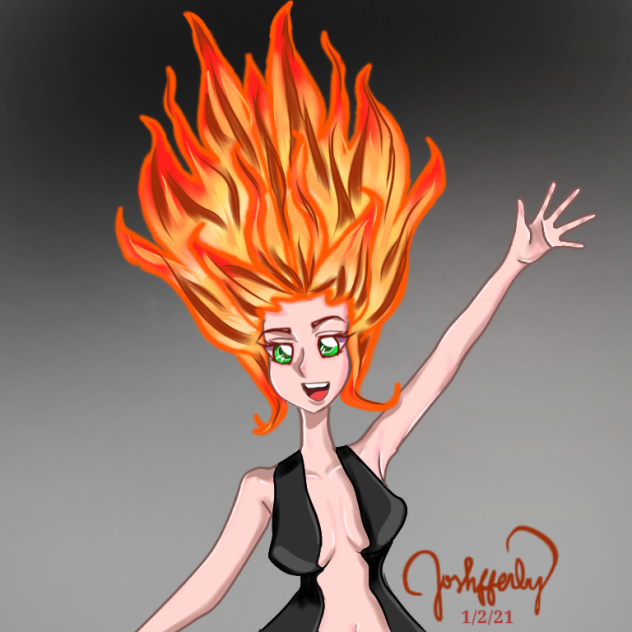 Lady in Fire - ibisPaint