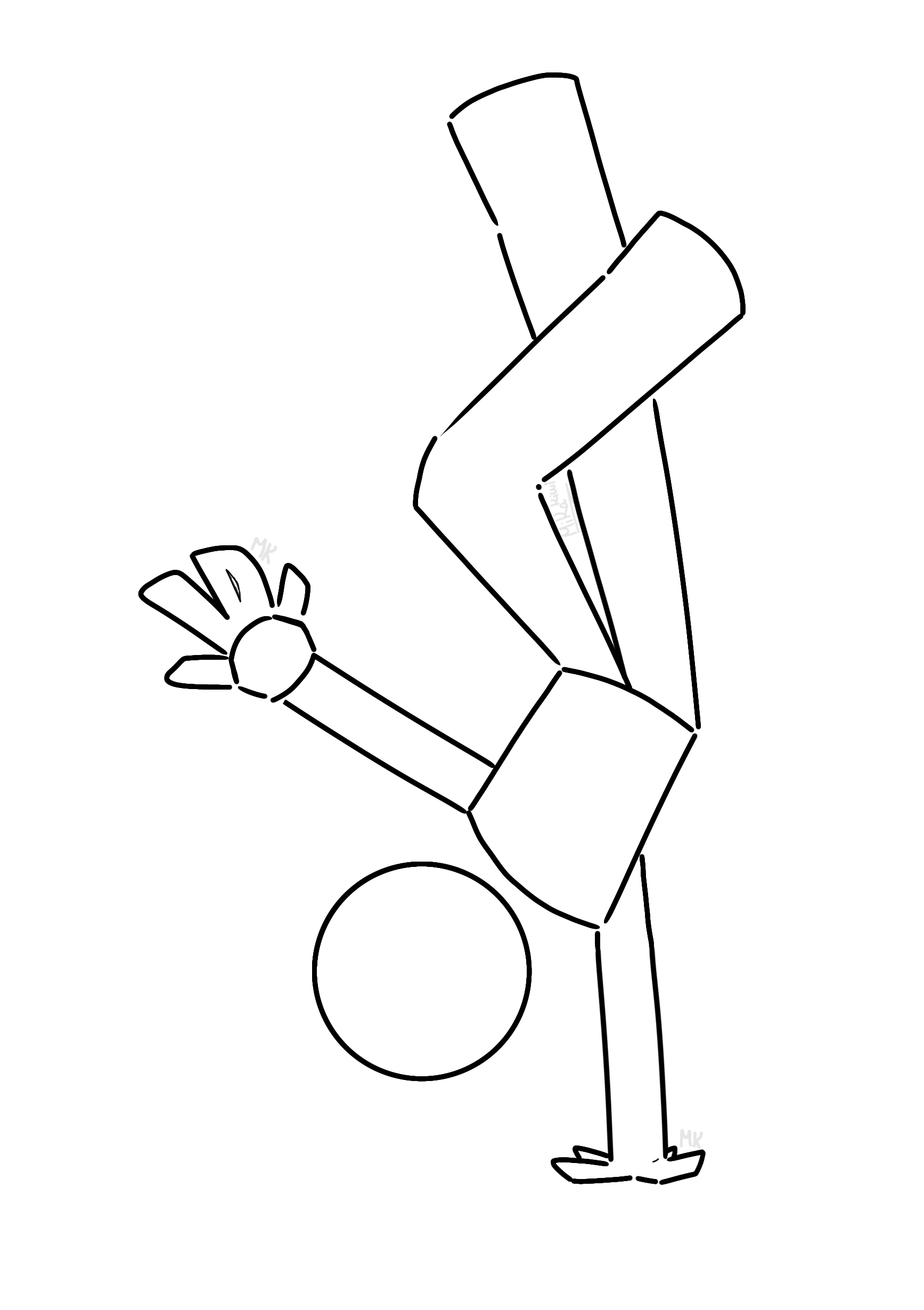 Hand-stand pose - ibisPaint