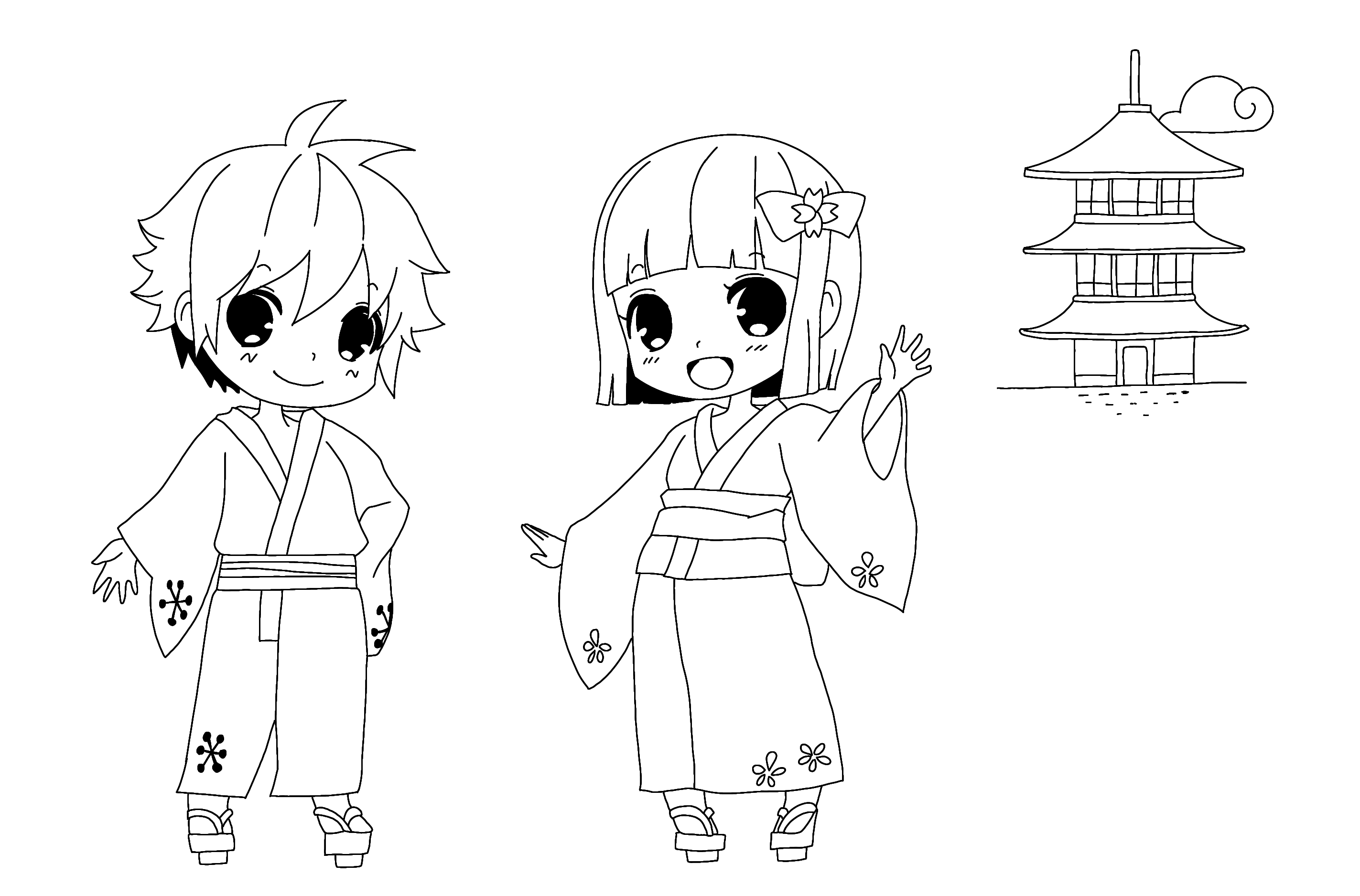 🇯🇵Chibi Japanese Traditional People🇯🇵 - ibisPaint