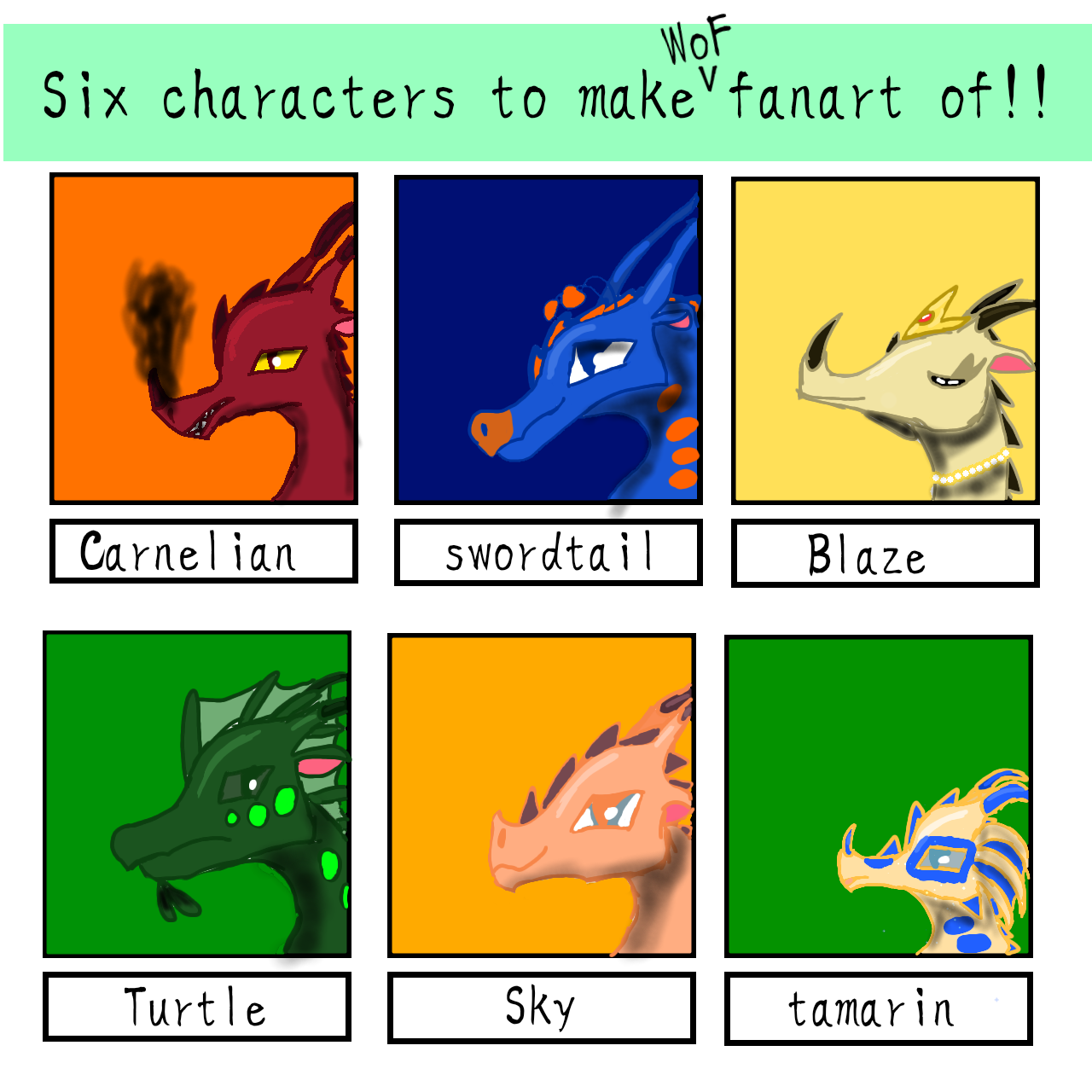 Fanart of 6 Characters - ibisPaint